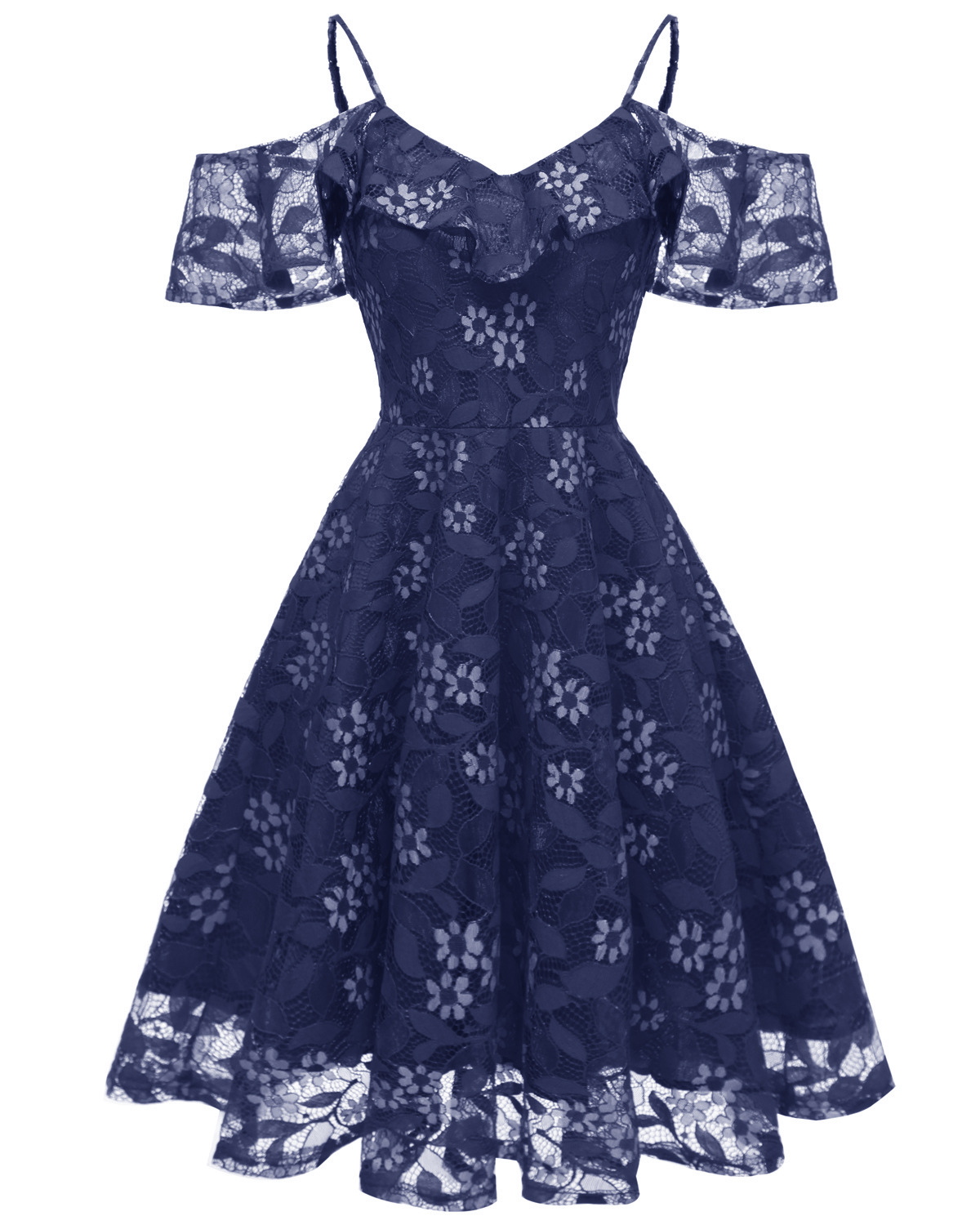 Women Floral Lace Dress Off The Shoulder A Line Formal Bridesmaid ...