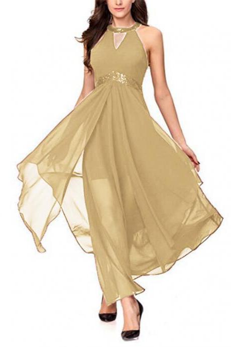 Romantic Round Neck Leopard Long Dress on Luulla